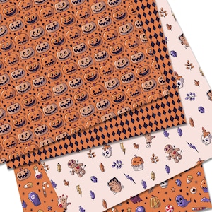 Happy Halloween Digital Paper. Ghost Scrapbooking Pages, Autumn ...