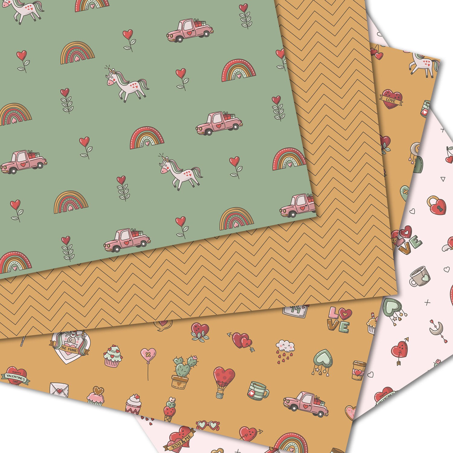 Sweetheart Digital Paper Pack Valentine Scrapbook Pages - Etsy