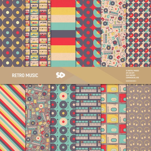 Retro Digital Paper Pack Mid-century Scrapbook Pages - Etsy