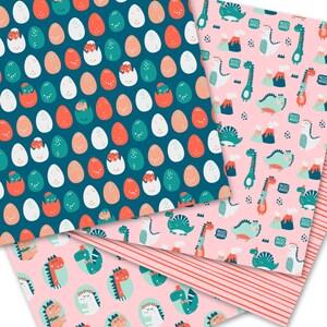 Dinosaurs Digital Paper Pack, Dino Scrapbook Pages, T-rex Raptor ...