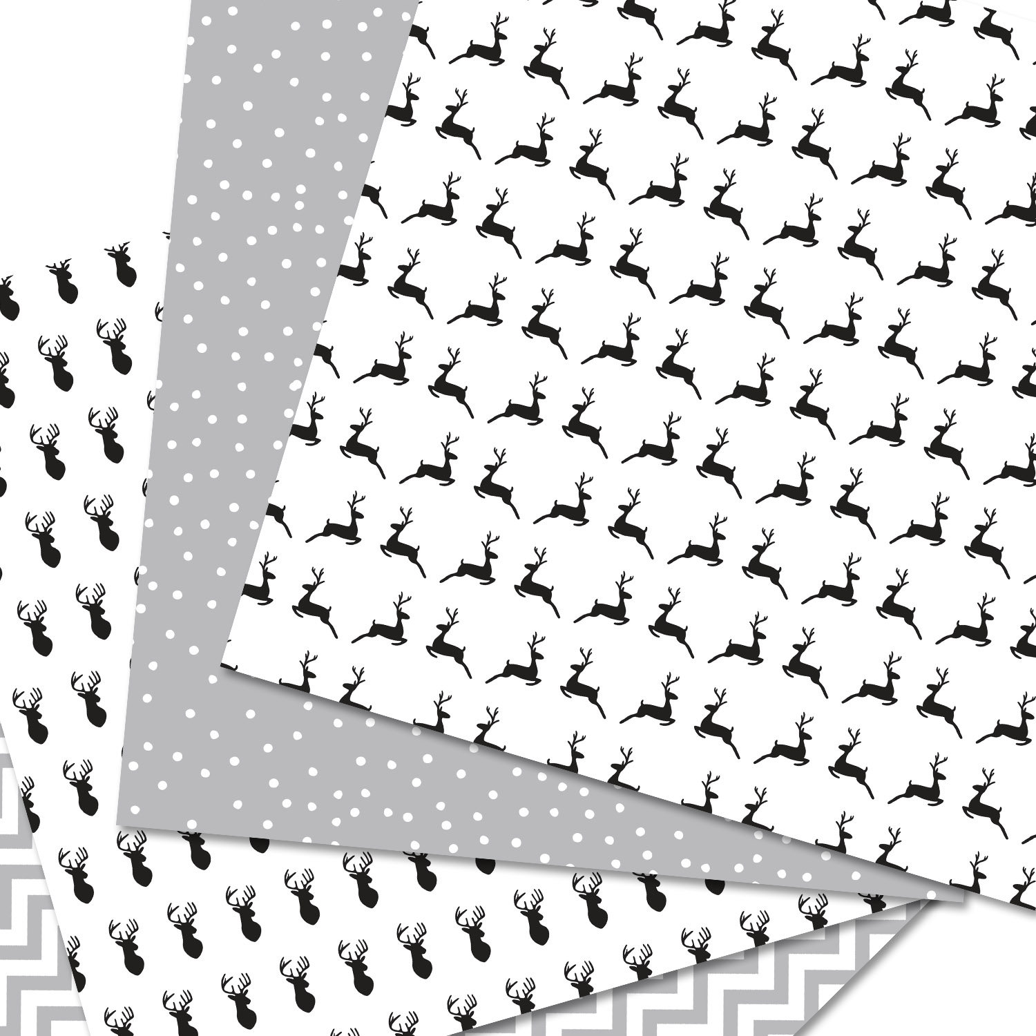 Black and White Christmas Digital Paper Santa Scrapbook - Etsy UK