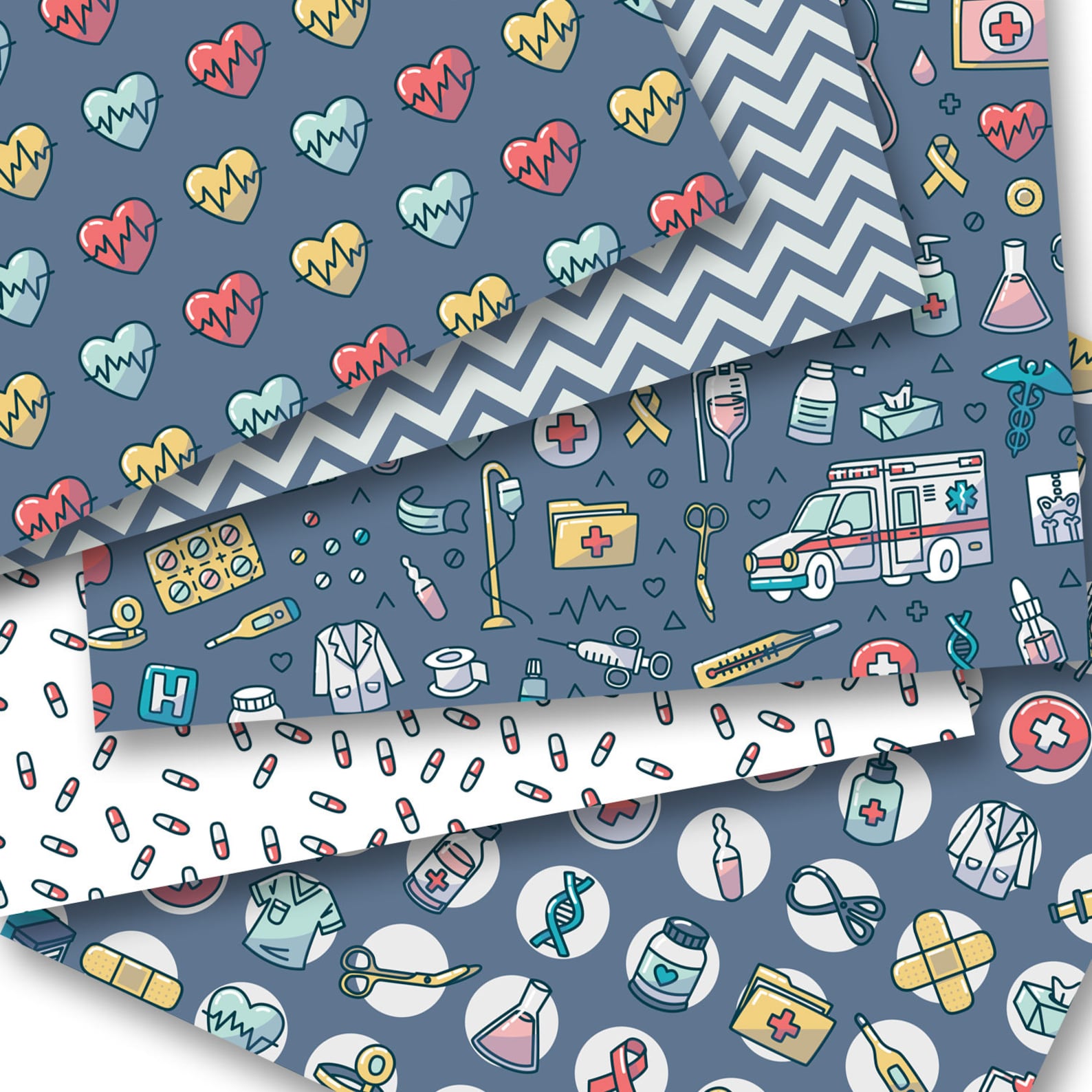 Medical Digital Paper. Doctor Nurse Scrapbooking Pages. Medicine ...