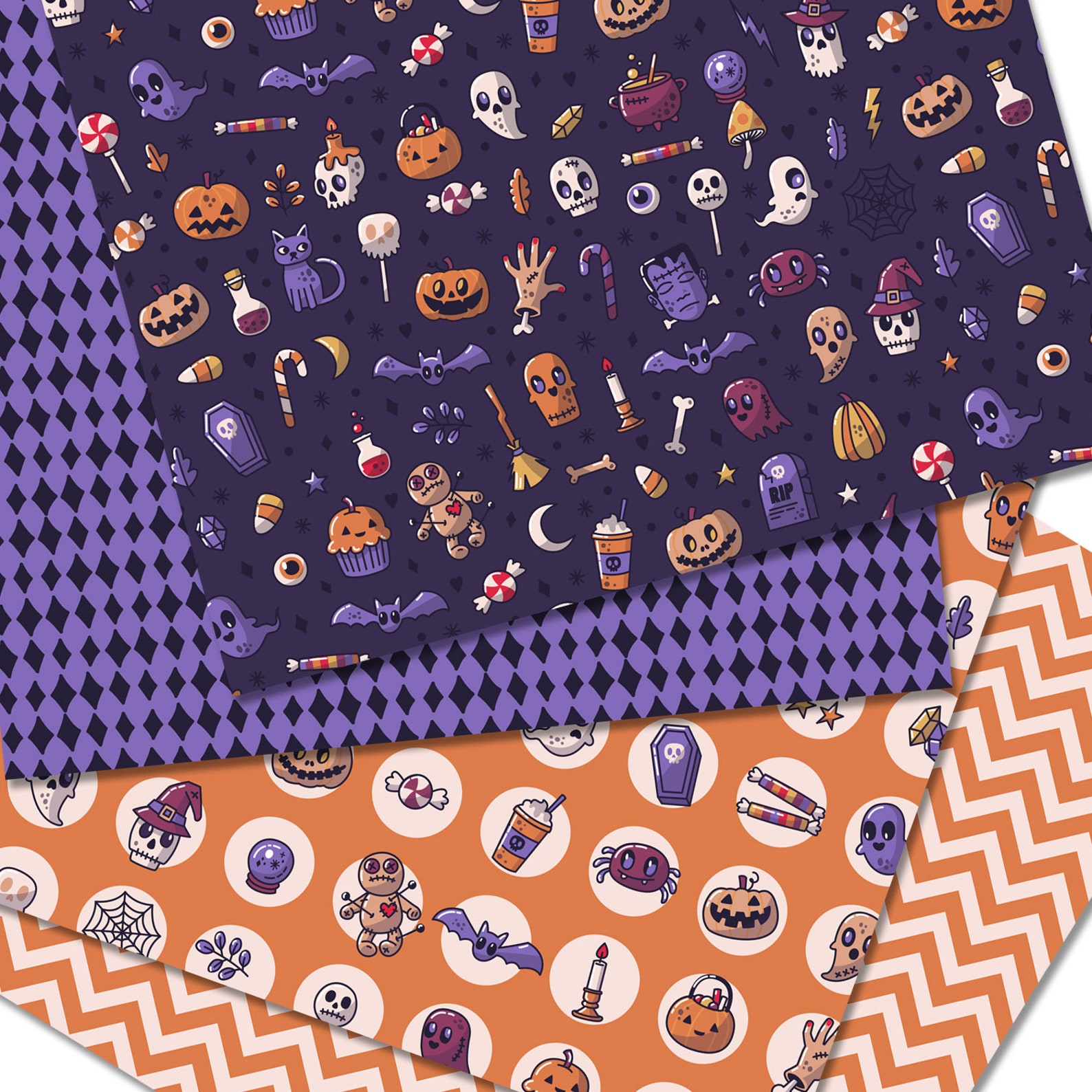 Happy Halloween Digital Paper. Ghost Scrapbooking Pages - Etsy