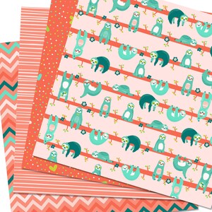 Sloths Digital Paper Pack, Sloth Scrapbook Pages, Sloth Patterns ...