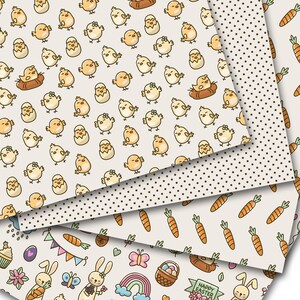 Easter Day Digital Paper, Bunny Scrapbook Pages, Floral Pattern, Spring ...