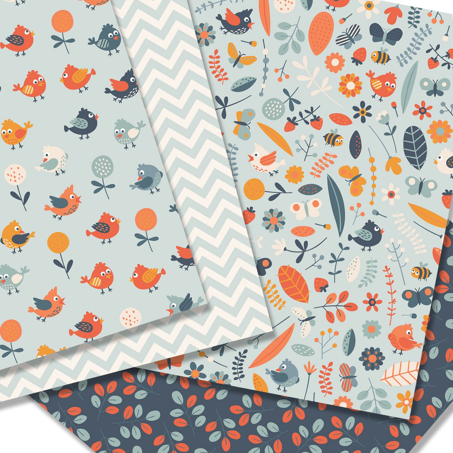 Hello Spring flower Digital Paper Floral Scrapbook Pages | Etsy