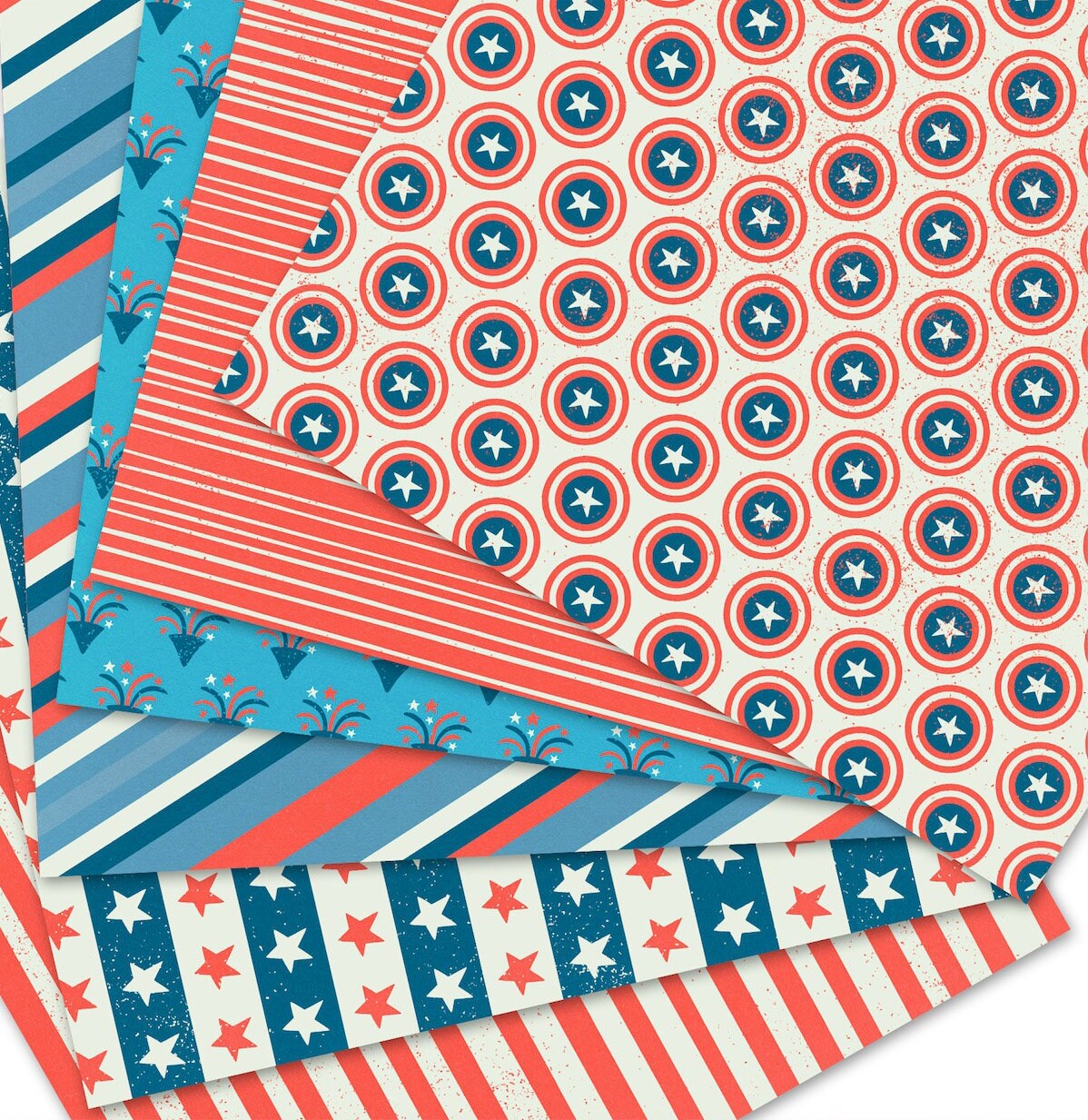 4th of July Digital Paper Pack Independence Day Patterns USA - Etsy