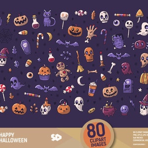 Happy Halloween Clipart, Pumpkin Clip Art, Trick or Treat, Autumn Fall ...