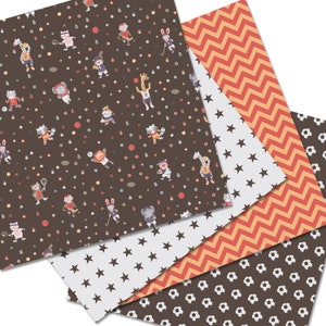 Sports Animals Digital Paper Pack, Sport Animal Scrapbook Pages, Soccer ...