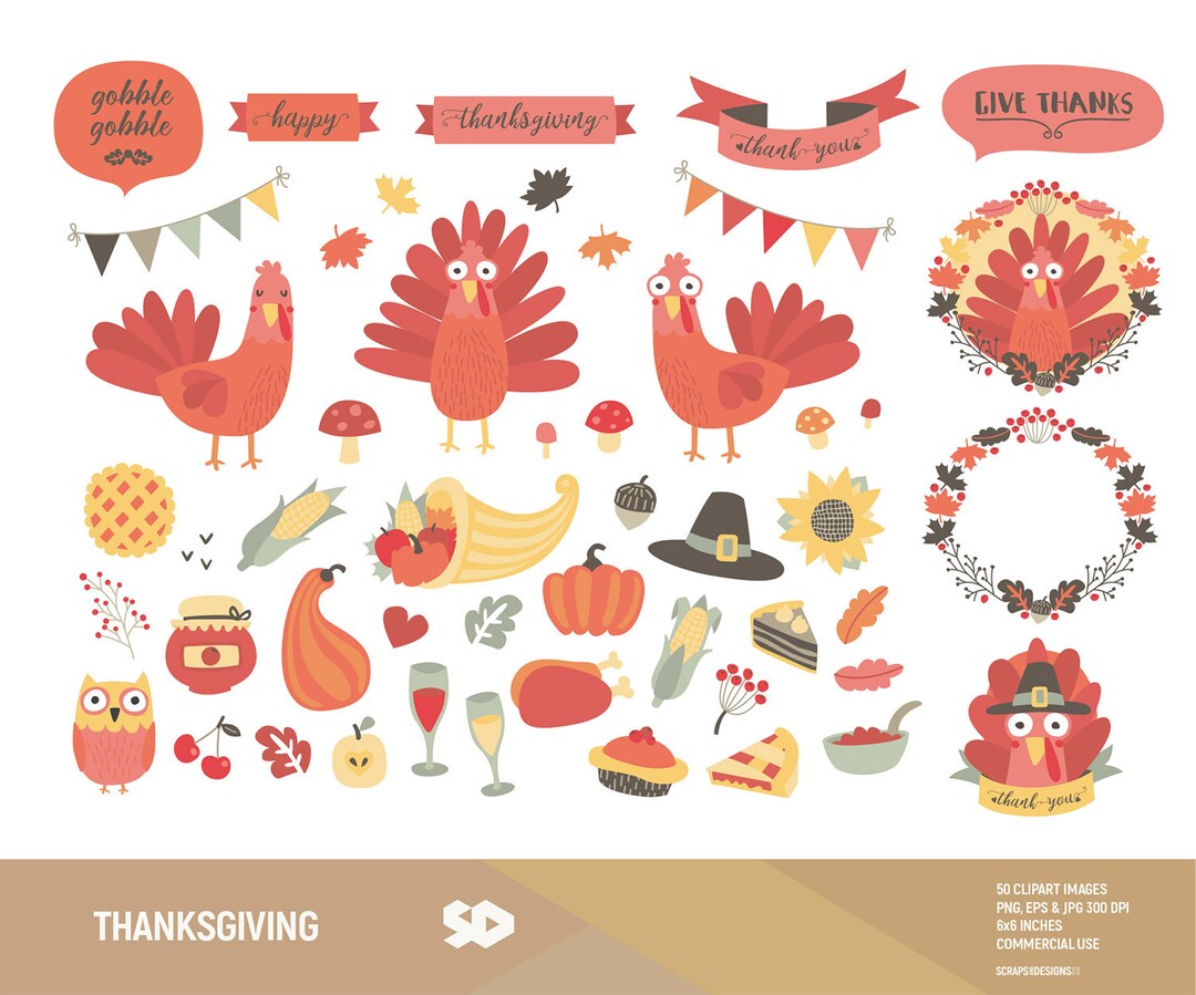 Thanksgiving Clipart, Fall Clip Art, Thank You Clipart, Turkey ...