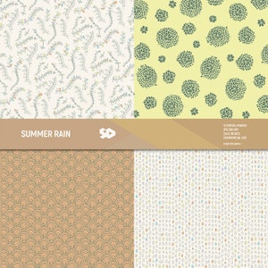 Summer Rain Digital Paper Pack. Floral Scrapbooking Pages, Flowers ...
