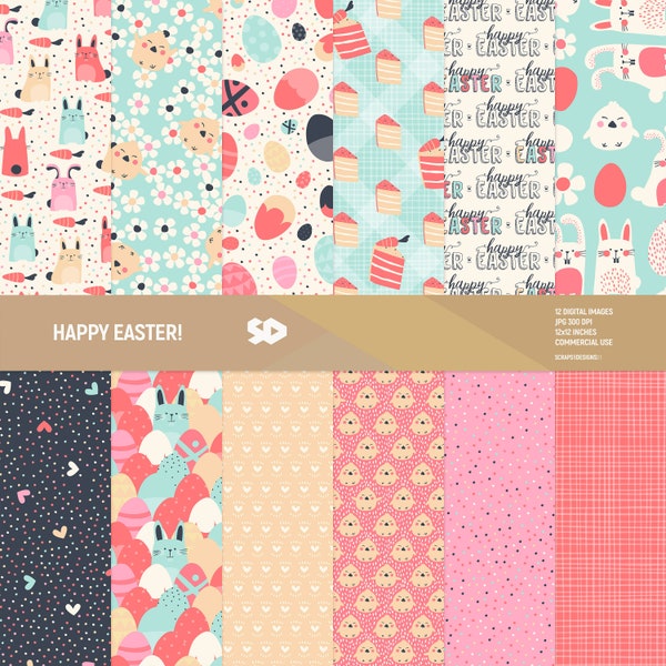 Easter Digital Paper - Etsy
