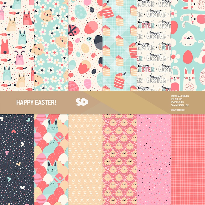 Easter Digital Paper - Etsy Canada