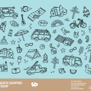 Beach Camping Clipart Bundle Travel Holidays Clip Art Digital - Etsy