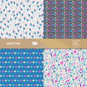 Beach Digital Paper Pack. Summer Scrapbooking Pages, Vacations ...
