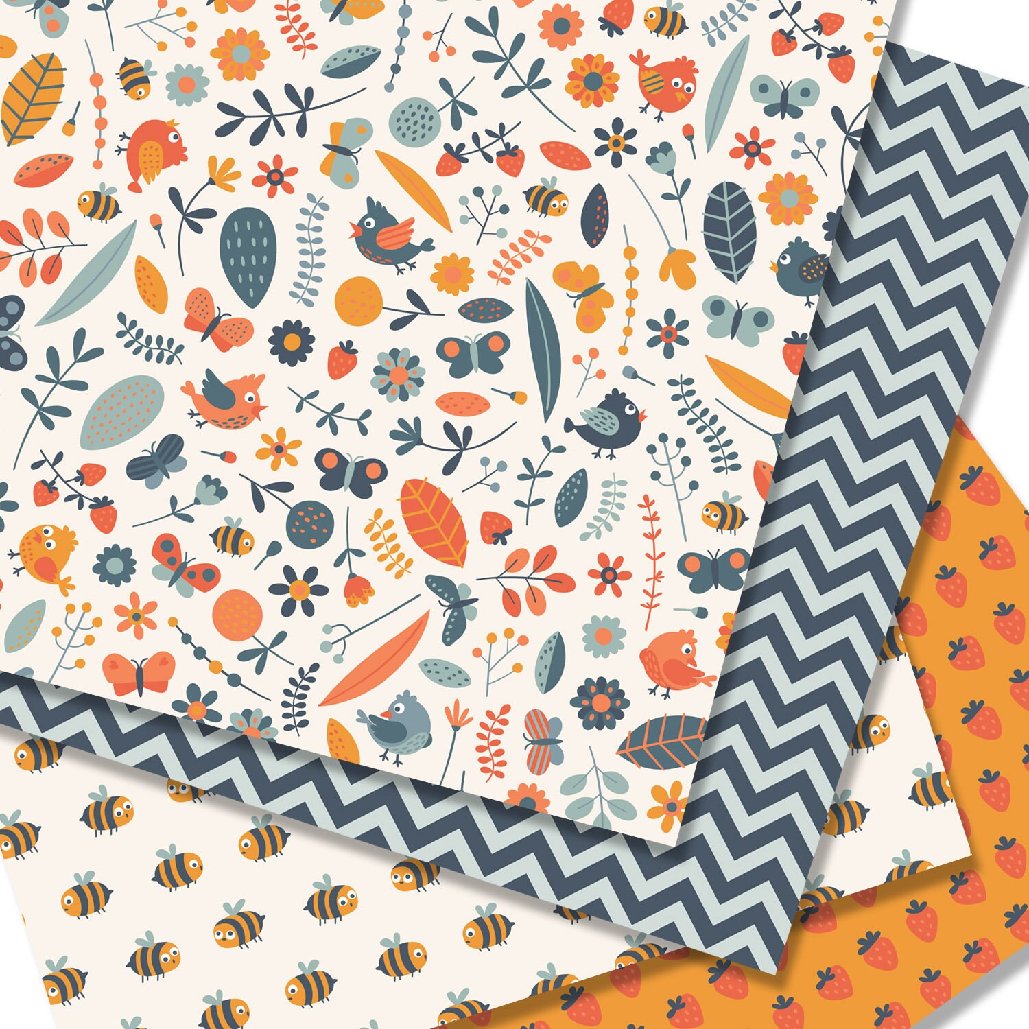 Hello Spring flower Digital Paper Floral Scrapbook Pages | Etsy