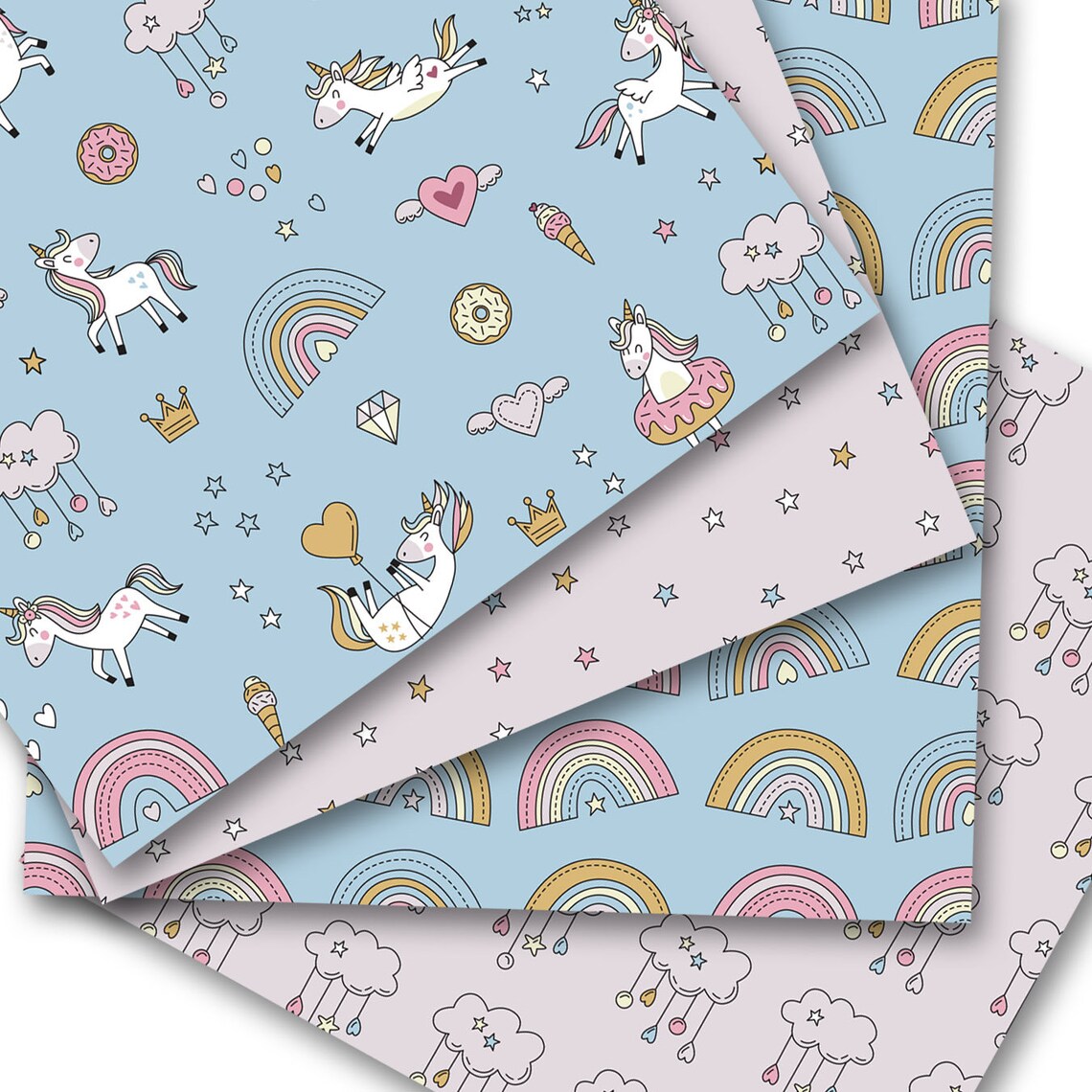 Sweet Unicorn Digital Paper Pack Rainbow Scrapbook Pages - Etsy