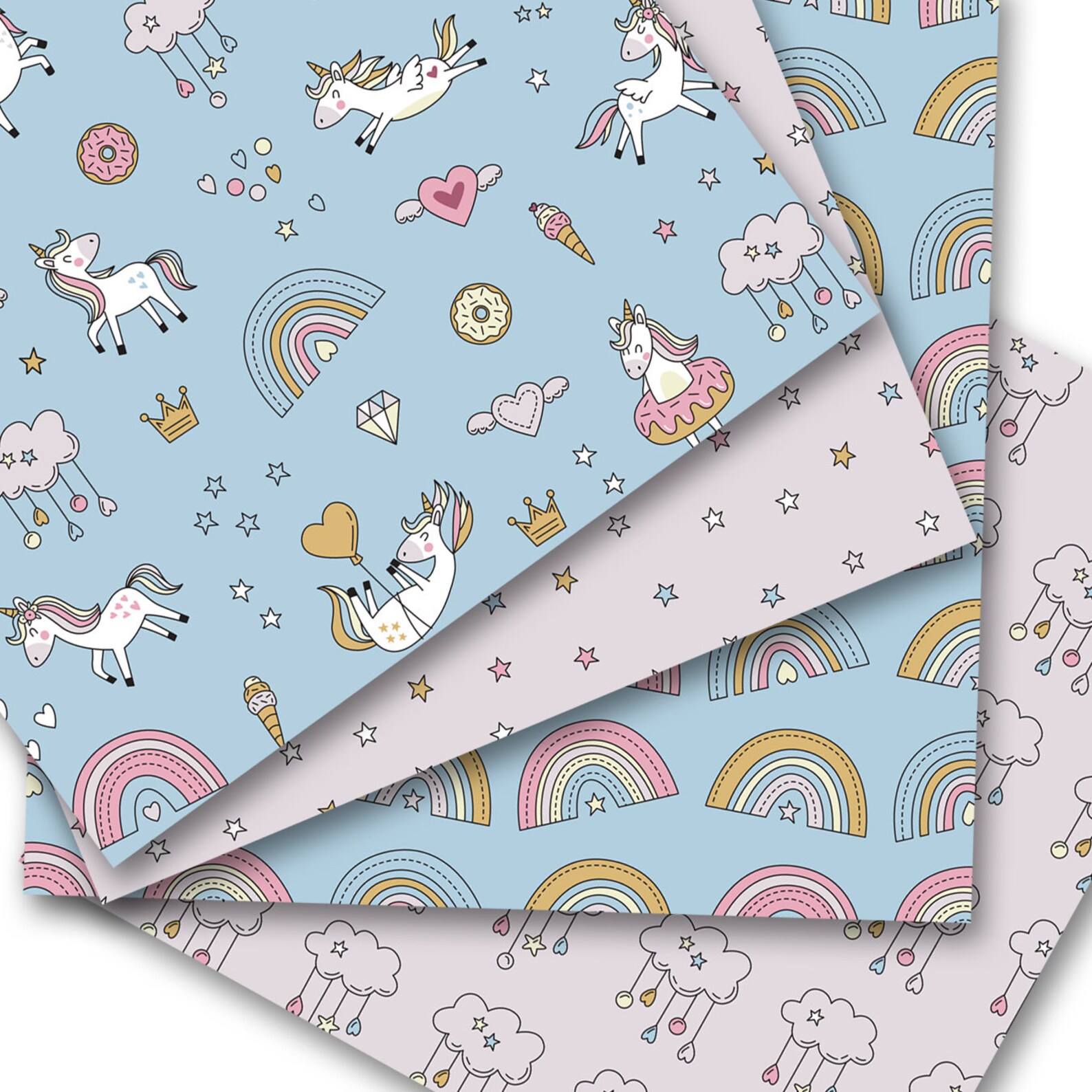 Sweet Unicorn Digital Paper Pack Rainbow Scrapbook Pages - Etsy