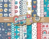 Medical Digital Paper. Doctor Nurse Scrapbooking Pages. - Etsy