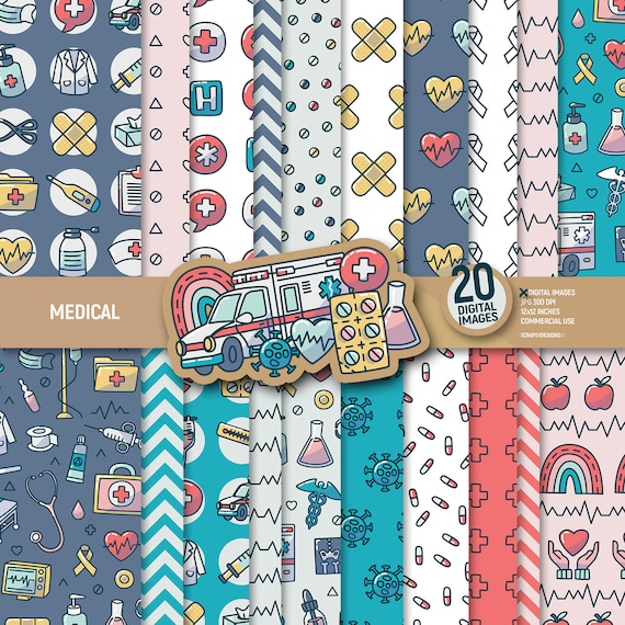 Medical Digital Paper. Doctor Nurse Scrapbooking Pages. - Etsy