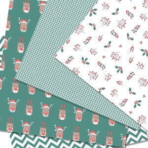 Warm Christmas Digital Paper, Santa Scrapbook Pages, Christmas Tree ...