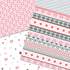 Tribal Digital Paper Pack, Boho Scrapbook Pages, Ethnic Patterns ...