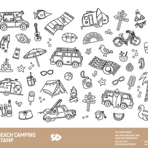 Beach Camping Clipart Bundle Travel Holidays Clip Art Digital - Etsy