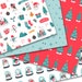 Winter Christmas Digital Paper, Santa Scrapbook Pages, Christmas Tree ...