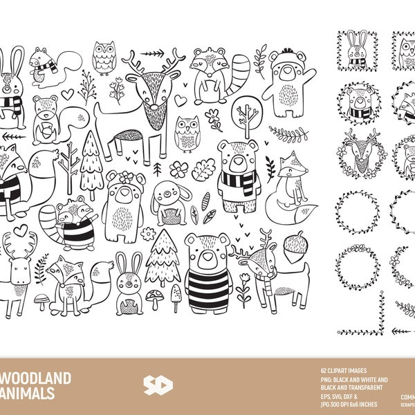 Woodland Animals Svg - Etsy