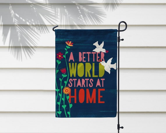 Better World Inspirational Art Quote Welcome Yard Sign - Etsy