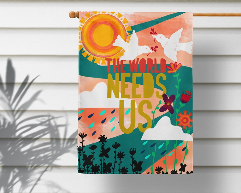 The World Needs Us Original Art Inspirational Quote Welcome | Etsy