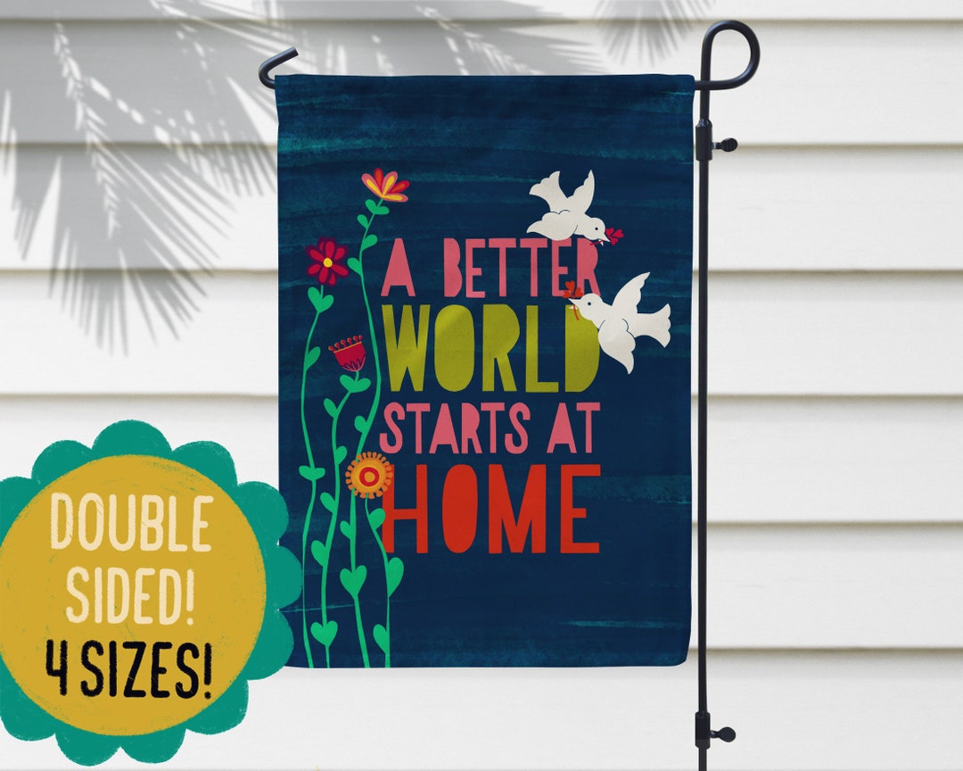 Inspirational Quote Garden Flag: Floral Art, New Home Decor - Etsy