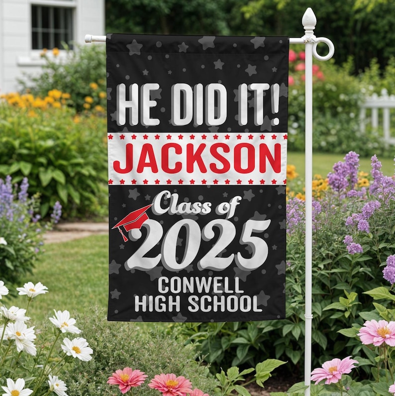 Personalized Class of 2025 Graduation Flag: Custom Outdoor Yard Sign - Etsy