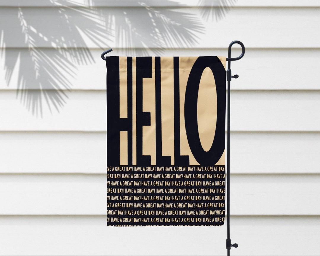 Hello Sign Garden Flag, Spring House Flag, Front Porch Decor, Welcome ...