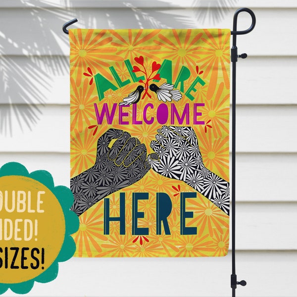 All Are Welcome Flag - Etsy