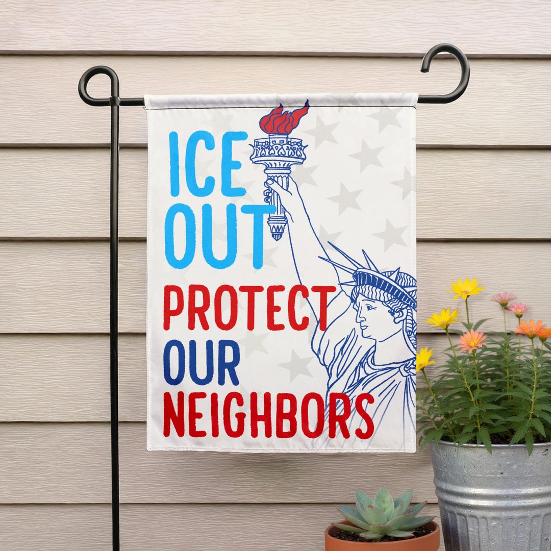 Abolish ICE Garden Flag | Protect Our Neighbors Progressive Social ...