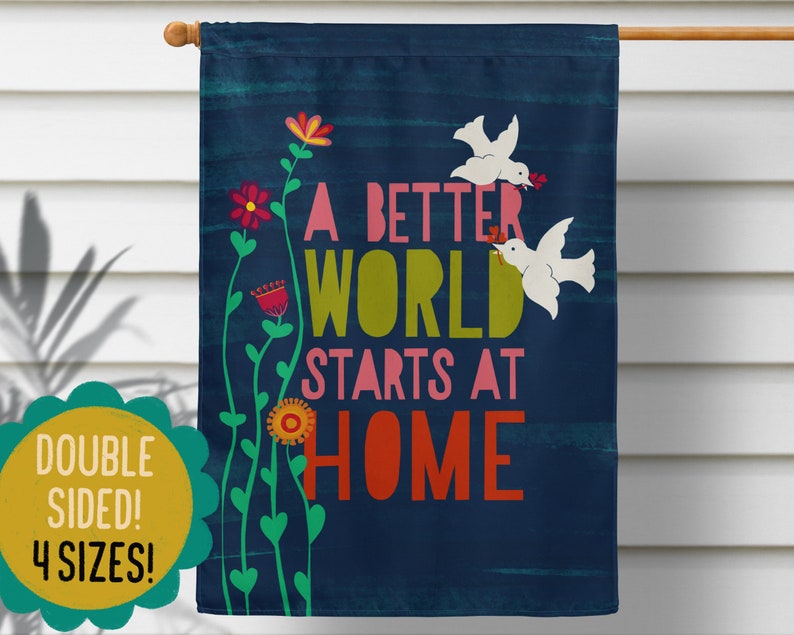 Inspirational Quote Garden Flag: Floral Art, New Home Decor - Etsy