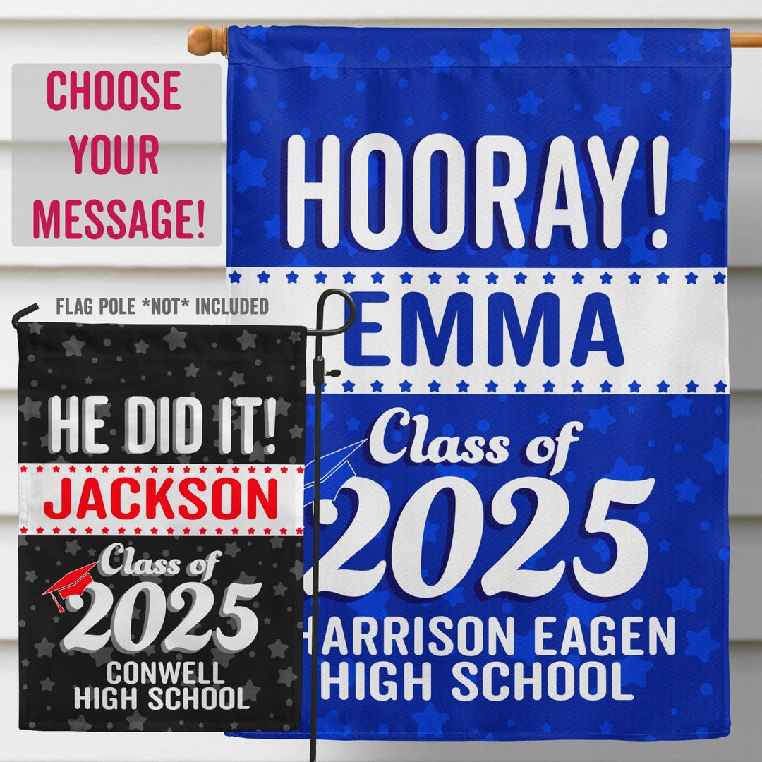 Personalized Class of 2025 Graduation Flag: Custom Outdoor Yard Sign - Etsy