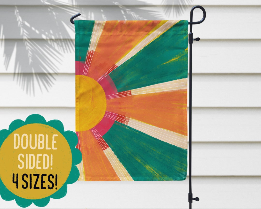 Sun Art Garden Flag, Boho Outdoor Home Decor - Etsy