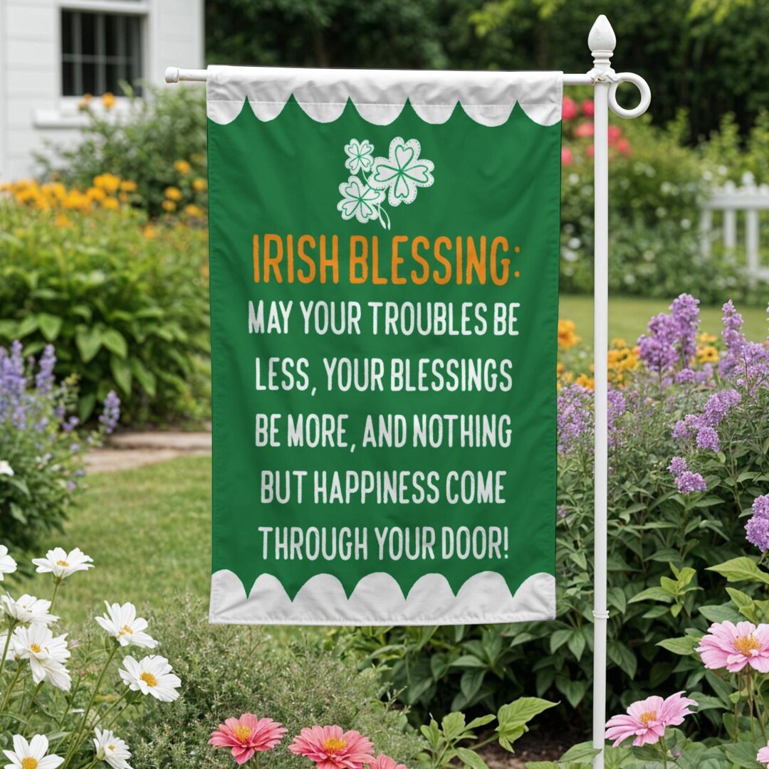 Irish Blessing Garden Flag, St Patrick’s Day Porch Decor, Irish Quote ...