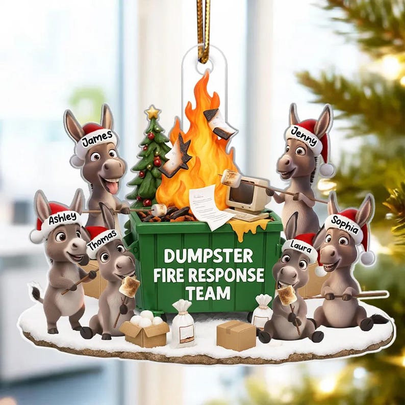 2025 Dumpster on Fire Response Team Christmas Ornament, Funny 2025 ...