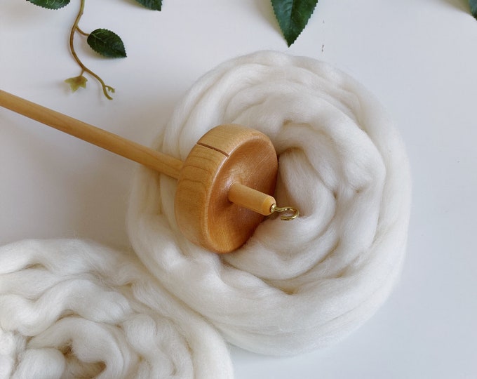 Drop Spindle Kit for Beginner W/ Fiber Top Whorl Wool Yarn Spinning ...