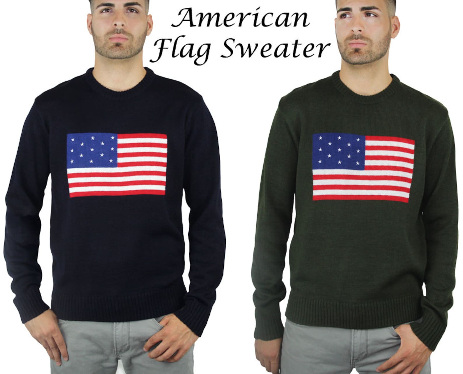 American Flag Sweater - Etsy