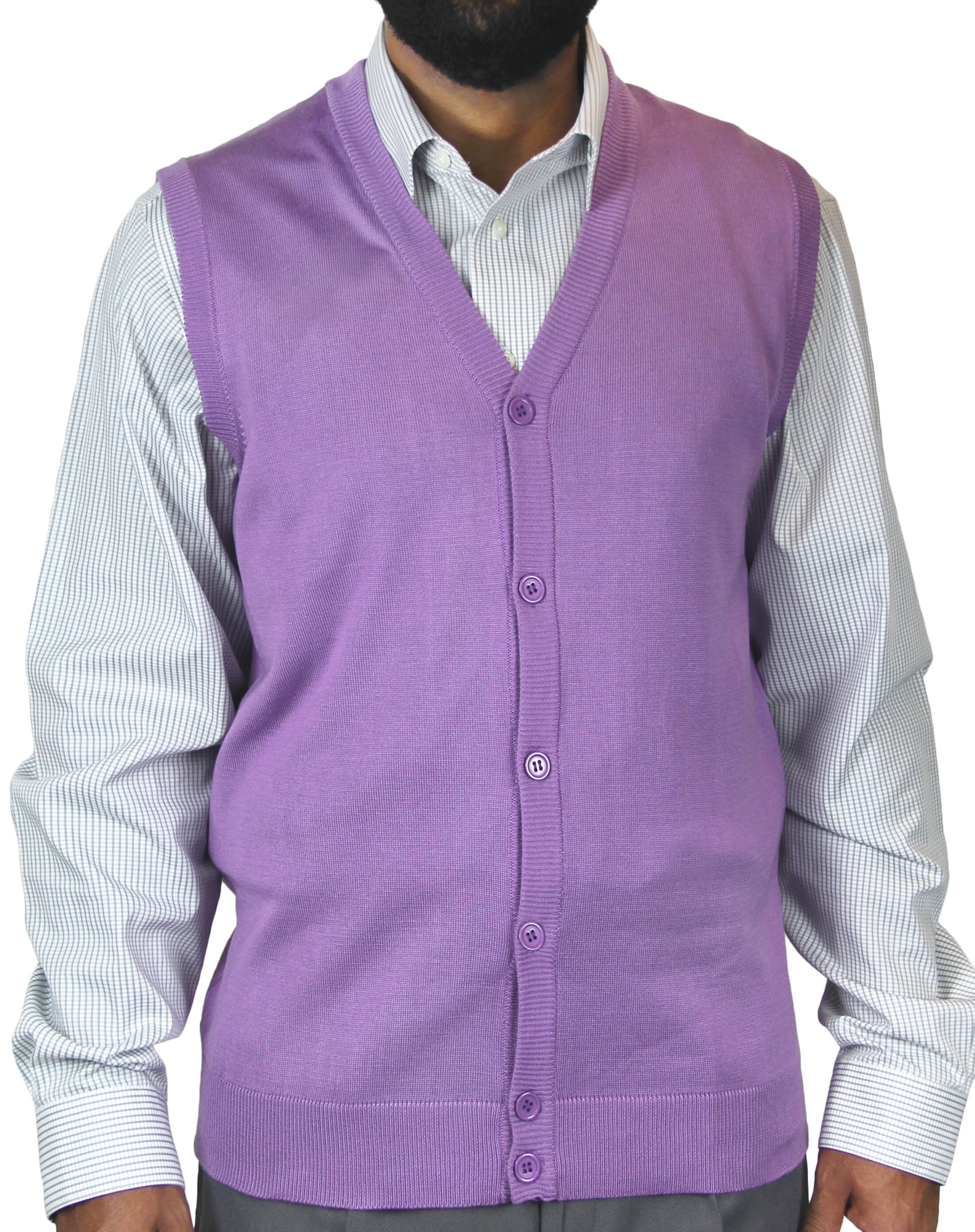 Men's Solid Color Cardigan Sweater Vest - Etsy