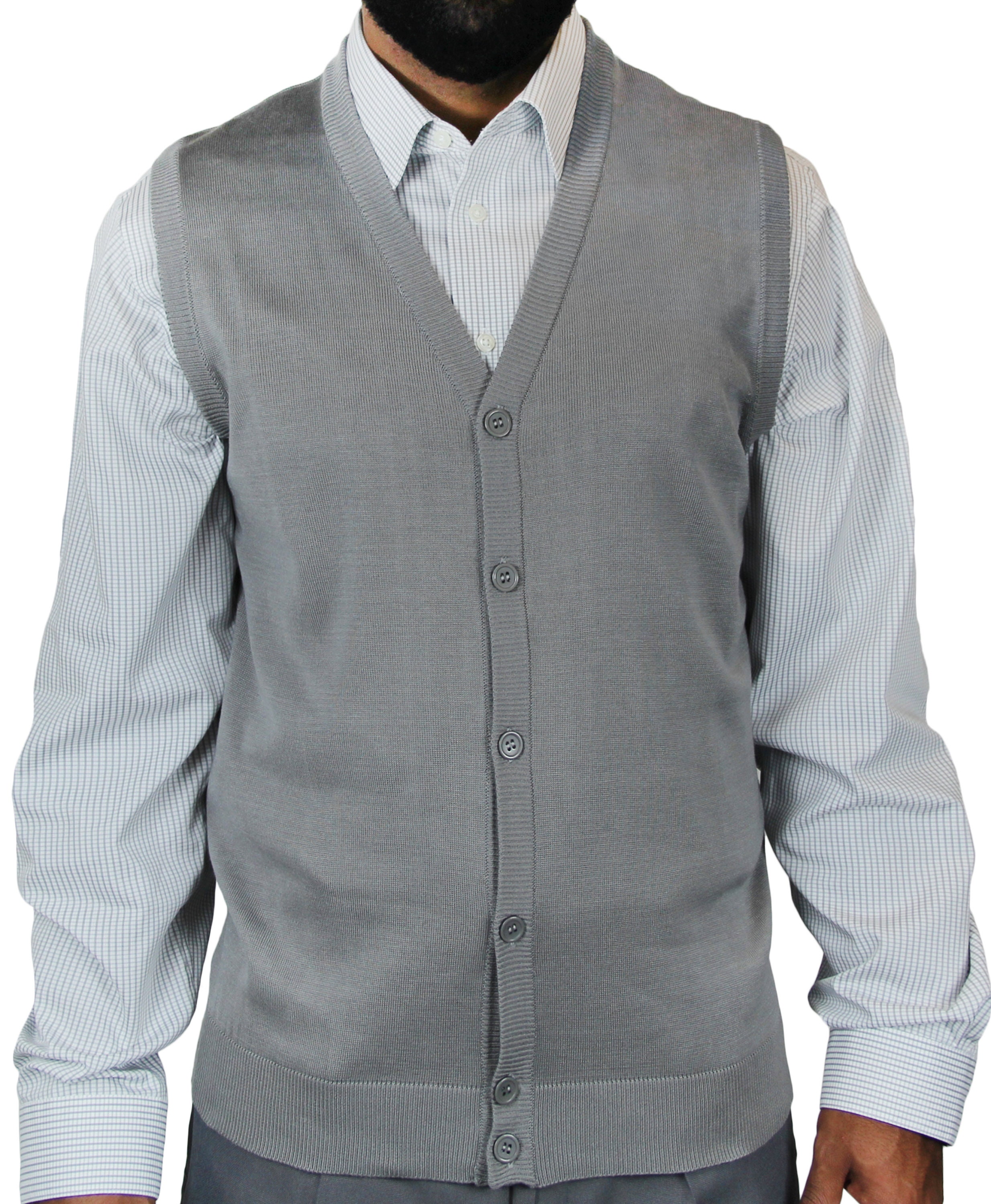 Men's Solid Color Cardigan Sweater Vest - Etsy