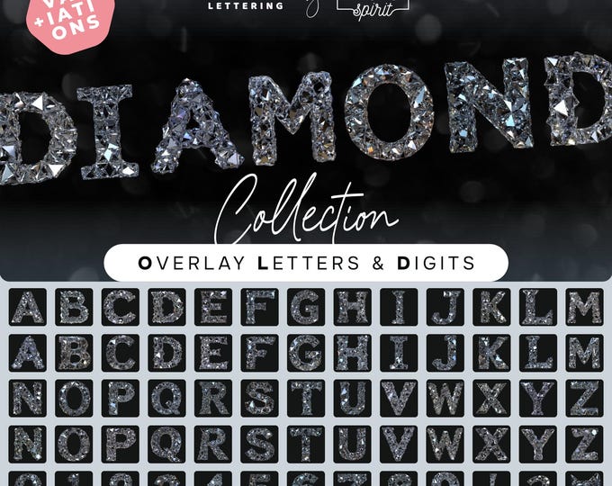 Diamond Crystal Letters Overlays Collection – Luxurious and Sparkling ...