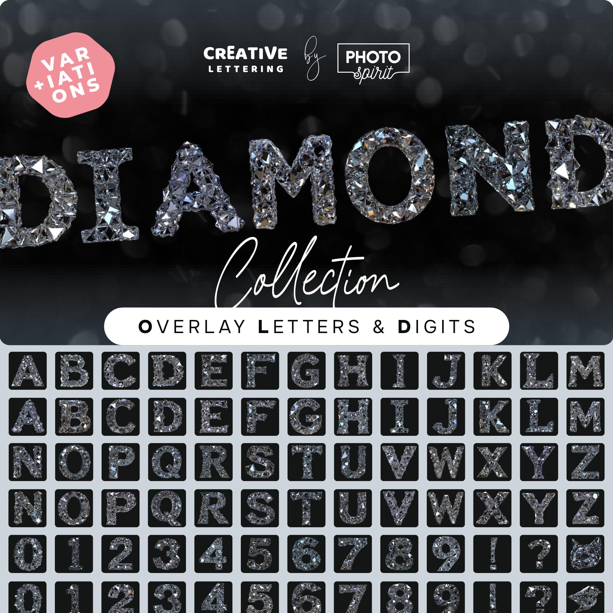 Diamond Crystal Letters Overlays Collection – Luxurious and Sparkling ...