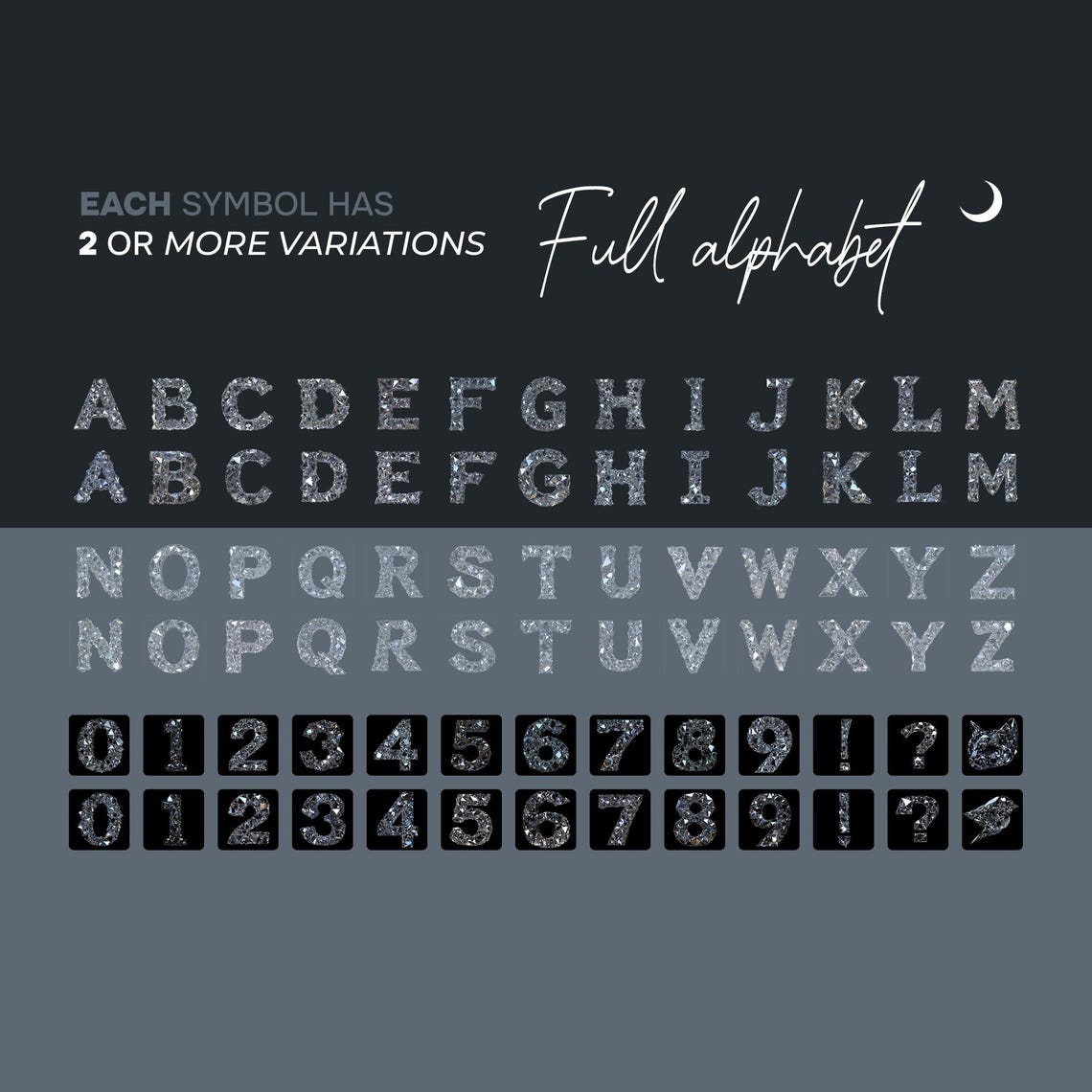 Diamond Crystal Letters Overlays Collection – Luxurious and Sparkling ...