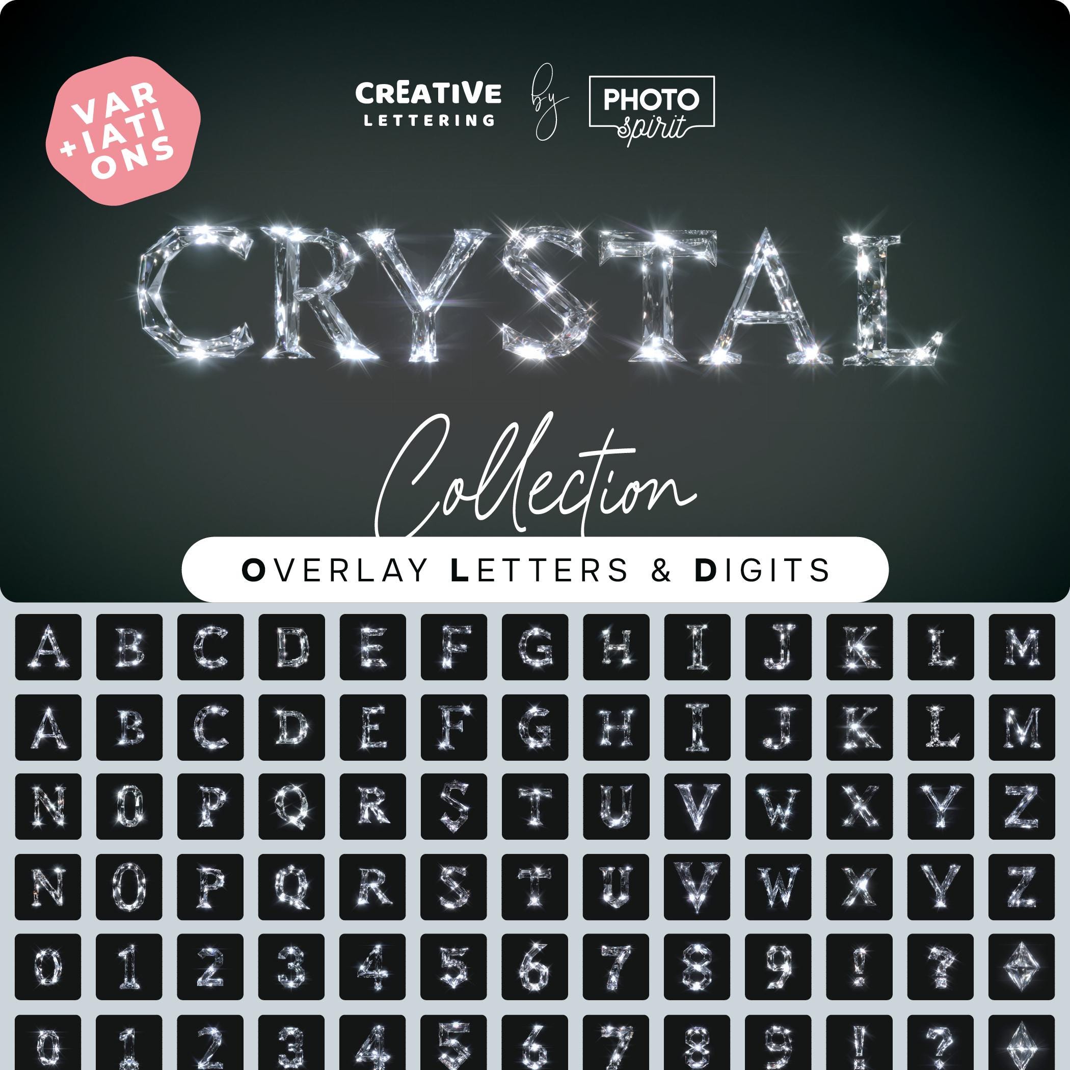 Sparkling Crystals Letters Overlays Collection – Dazzling Alphabet Set ...