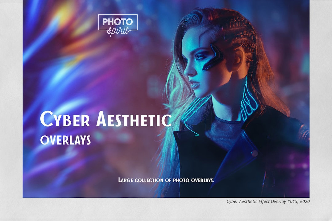 Cyber Aesthetic Overlays With Action for Photoshop - Design Photo in ...